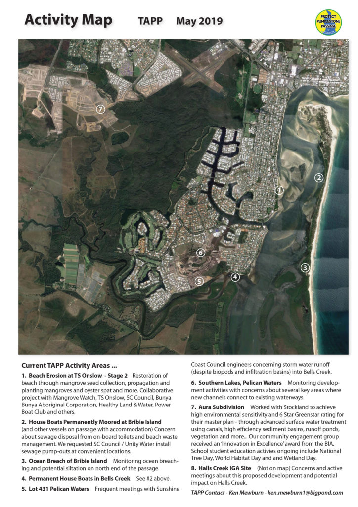 Map of TAPP Activities - Take Action for Pumicestone Passage